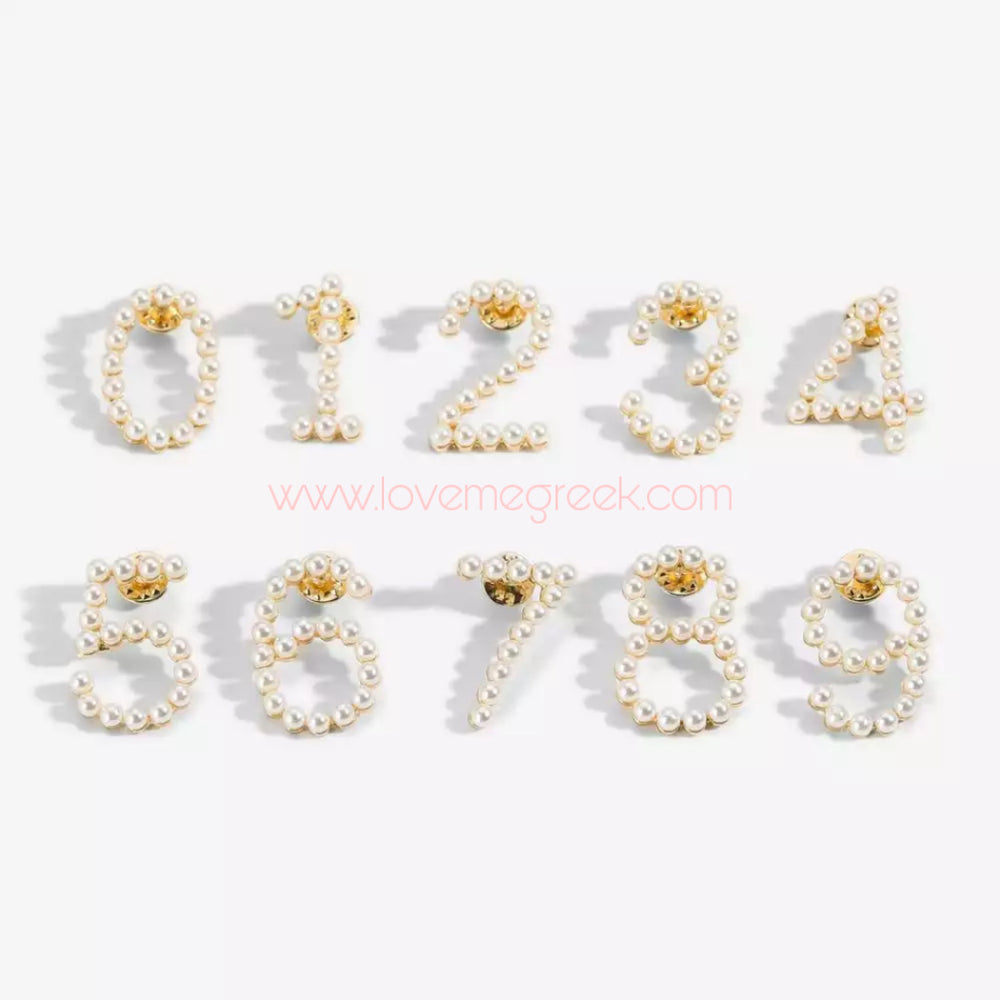 Pearl Line Numbers Lapel Pins – LoveMeGreek